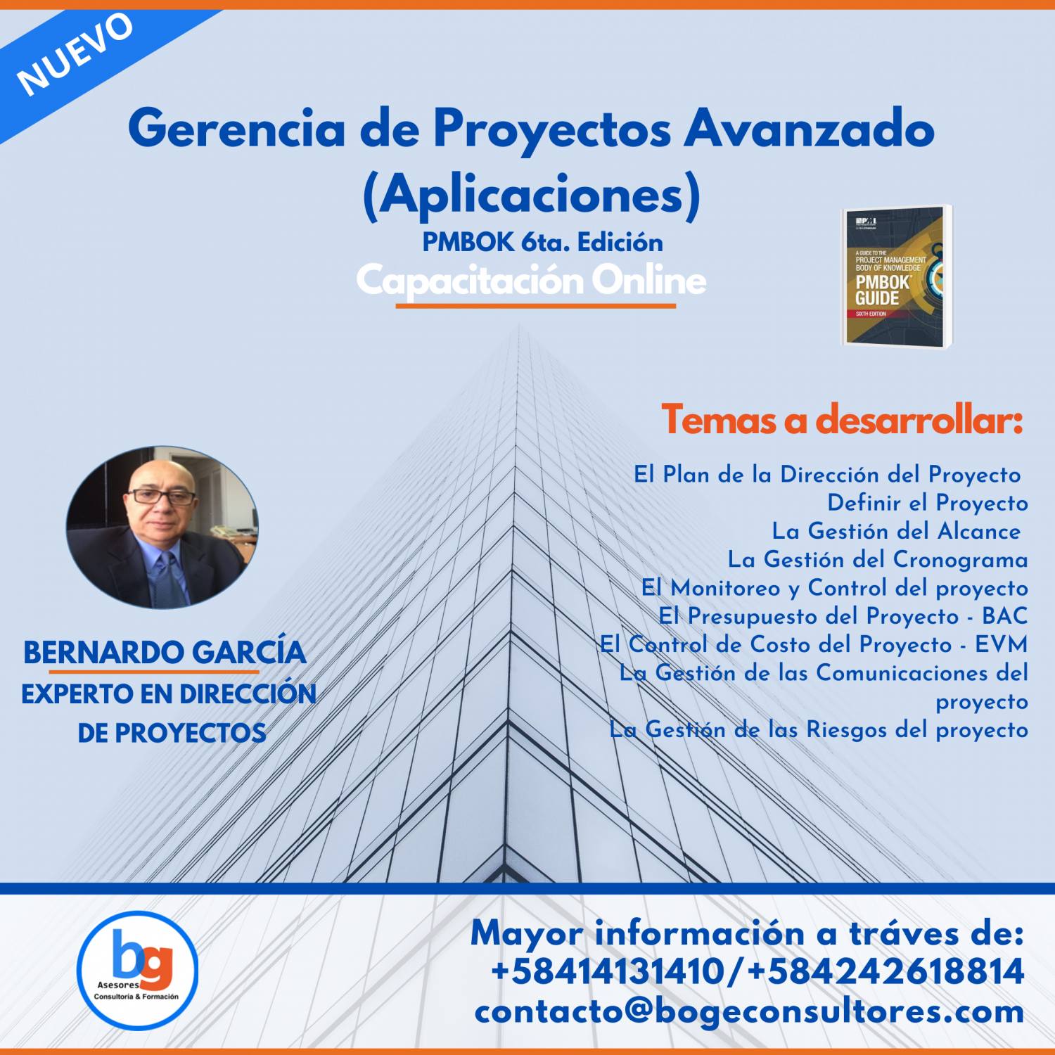 Curso Online de Gerencia de Proyectos PMBOK 6ta. Edición Aplicaciones – Boge Consultores